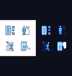 Sensor technology pixel perfect light and dark Vector Image