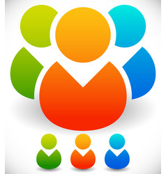 Colorful character buddy symbols icon with group Vector Image