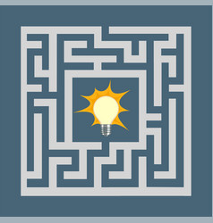 Light bulb inside maze Royalty Free Vector Image