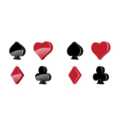 Four playing cards suits symbols Royalty Free Vector Image