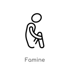 Outline famine icon isolated black simple line Vector Image
