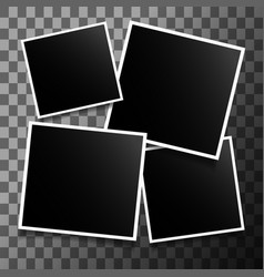 Photo frame set realistic paper photograph Vector Image