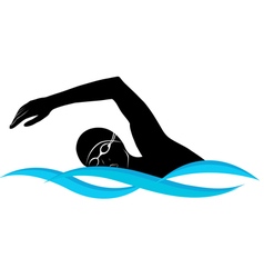 Swimmer athlete the emblem Royalty Free Vector Image