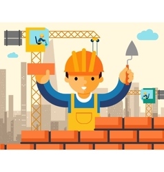 Cartoon man builder Royalty Free Vector Image - VectorStock