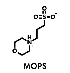 Hepes buffering agent molecule skeletal formula Vector Image