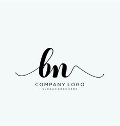 Bn initial handwriting logo with circle template Vector Image