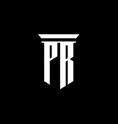 Pr logo monogram with square rotate style design Vector Image