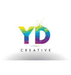 Yp y p colorful letter origami triangles design Vector Image