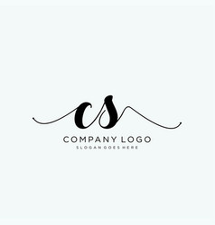 Cs initial handwriting logo with circle template Vector Image