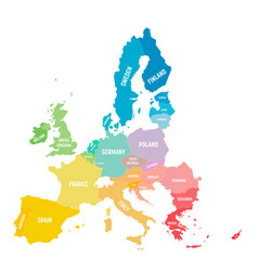 Map of europe with dark grey eu member states and Vector Image