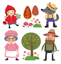 Cute cartoon little girl red riding hood fairy Vector Image