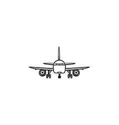 Airplane taking off hand drawn outline doodle icon