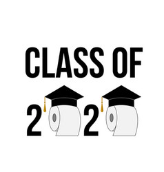 Congrats class 2020 lettering with graduation Vector Image