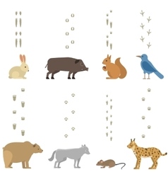 Black animal tracks set Royalty Free Vector Image
