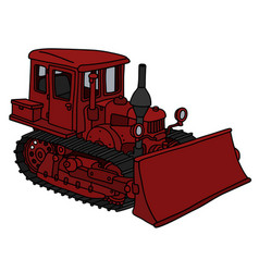 Old dark red dozer Royalty Free Vector Image - VectorStock