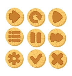 Wooden buttons Royalty Free Vector Image - VectorStock