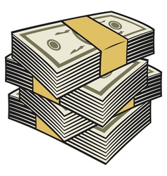 Big stack money Royalty Free Vector Image - VectorStock