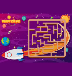 Game template with many planets in space Vector Image