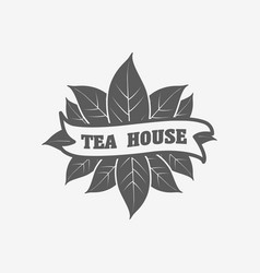 Tea house logo badge or label design concept with Vector Image