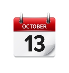 October 12 flat daily calendar icon Date Vector Image