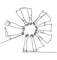 Trendy teamwork concept one single line drawing Vector Image