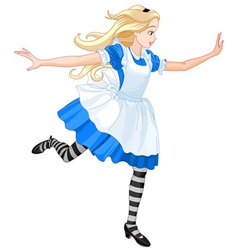 Alice holding book Royalty Free Vector Image - VectorStock