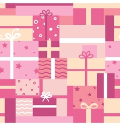 Gift boxes seamless pattern background Royalty Free Vector