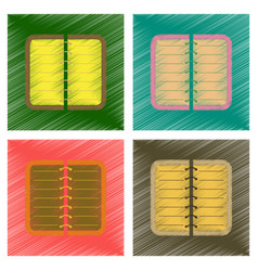 Assembly flat shading style icons office pins Vector Image