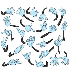 Cartoon collection of hand sign Royalty Free Vector Image
