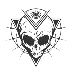 Alien face emblem Royalty Free Vector Image - VectorStock