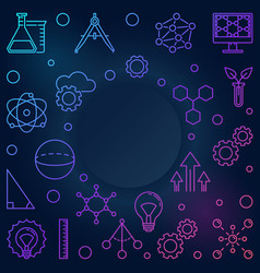 Chemistry blue square frame with chemical Vector Image