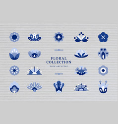 Scandinavian greeting card design folk art retro Vector Image