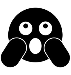 Scared emoticon smiley Royalty Free Vector Image