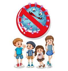 Coronavirus poster design with girl wearing mask Vector Image