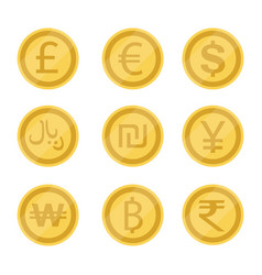 Icons currencies in the world Royalty Free Vector Image