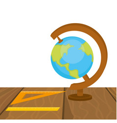 School world map cartoon Royalty Free Vector Image