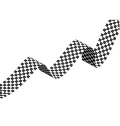 Checkered racing flag ribbon on Royalty Free Vector Image