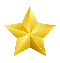 3d gold star and red ribbon victory icon Vector Image