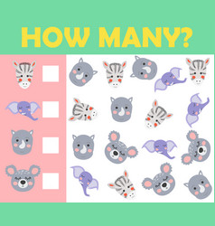 Cartoon education counting game for preschool Vector Image