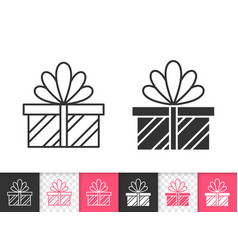 Gift universal icon editable thin line Royalty Free Vector