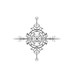 Magic ancient viking art deco vegvisir sign Vector Image