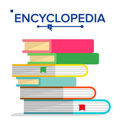 Encyclopedia pile books stack with Royalty Free Vector Image