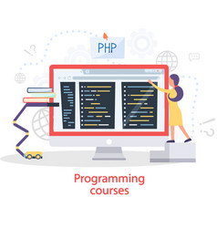 Programming courses online education coding Vector Image