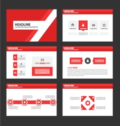 Red presentation templates infographic Royalty Free Vector