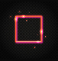 Rectangular red neon frame Royalty Free Vector Image