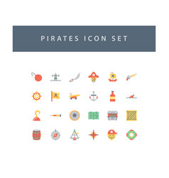 Pirate birthday party icons Royalty Free Vector Image