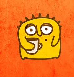 Alien Drinking Coffee Cartoon Royalty Free Vector Image