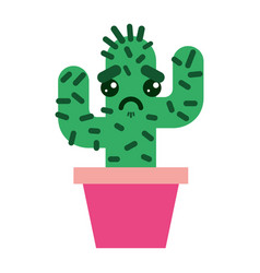 Cute cactus emoticons Royalty Free Vector Image