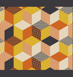 Blue and white retro cubes pattern Royalty Free Vector Image