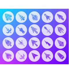 Mouse cursor simple color flat icons set Vector Image